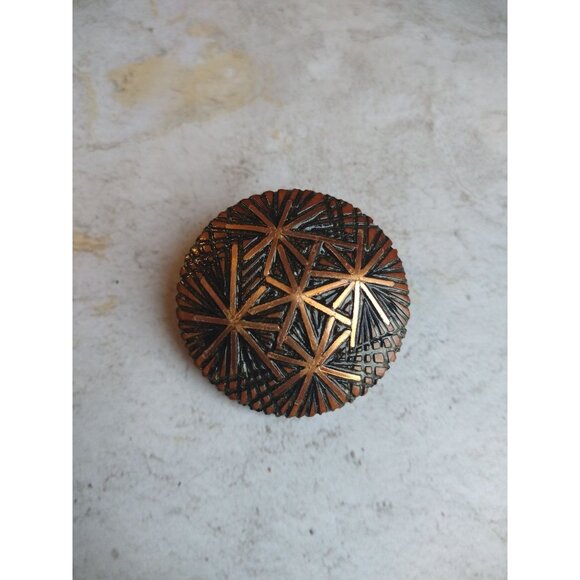 Jewelry | Vintage Round Wooden Burst Pattern Brooch Pin Estate Jewelry ...